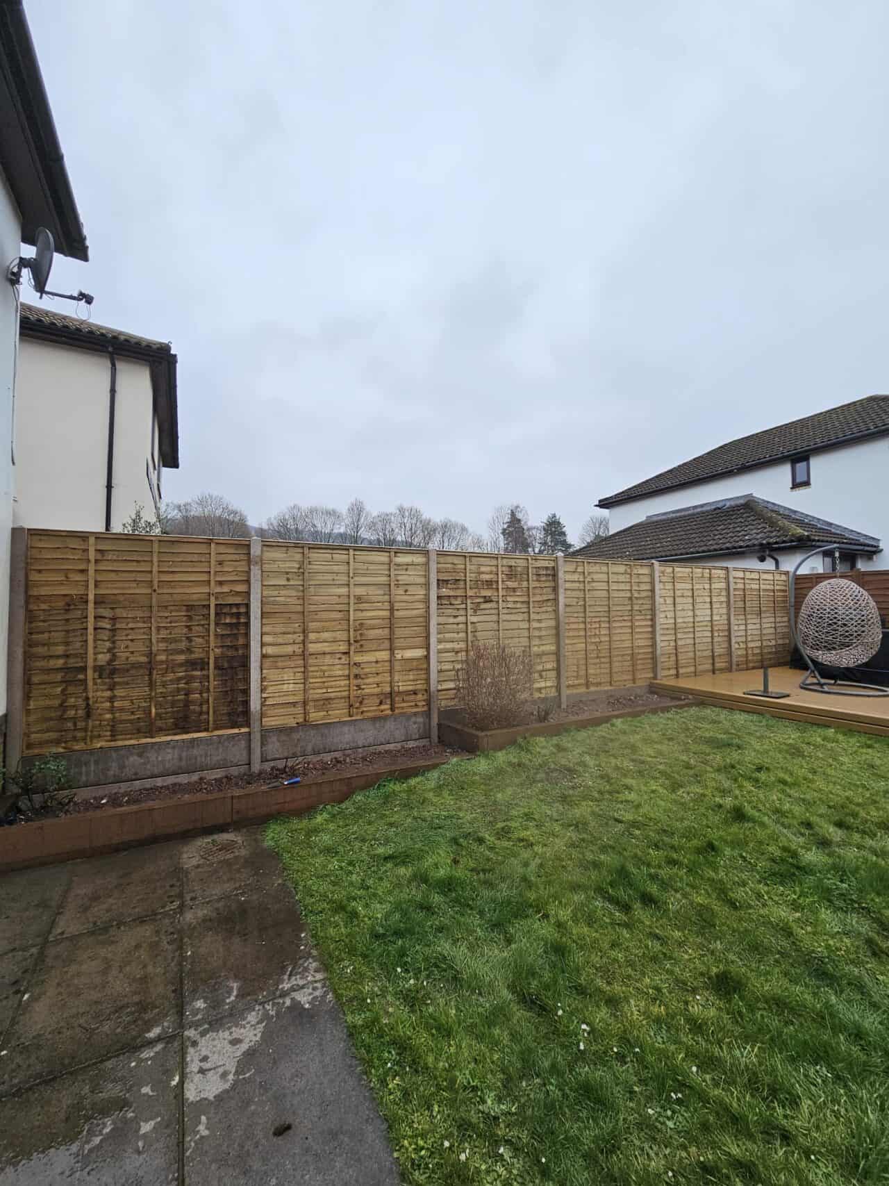 10.8 meters of concrete posts and kick boards supplied with 6x6 fence ...
