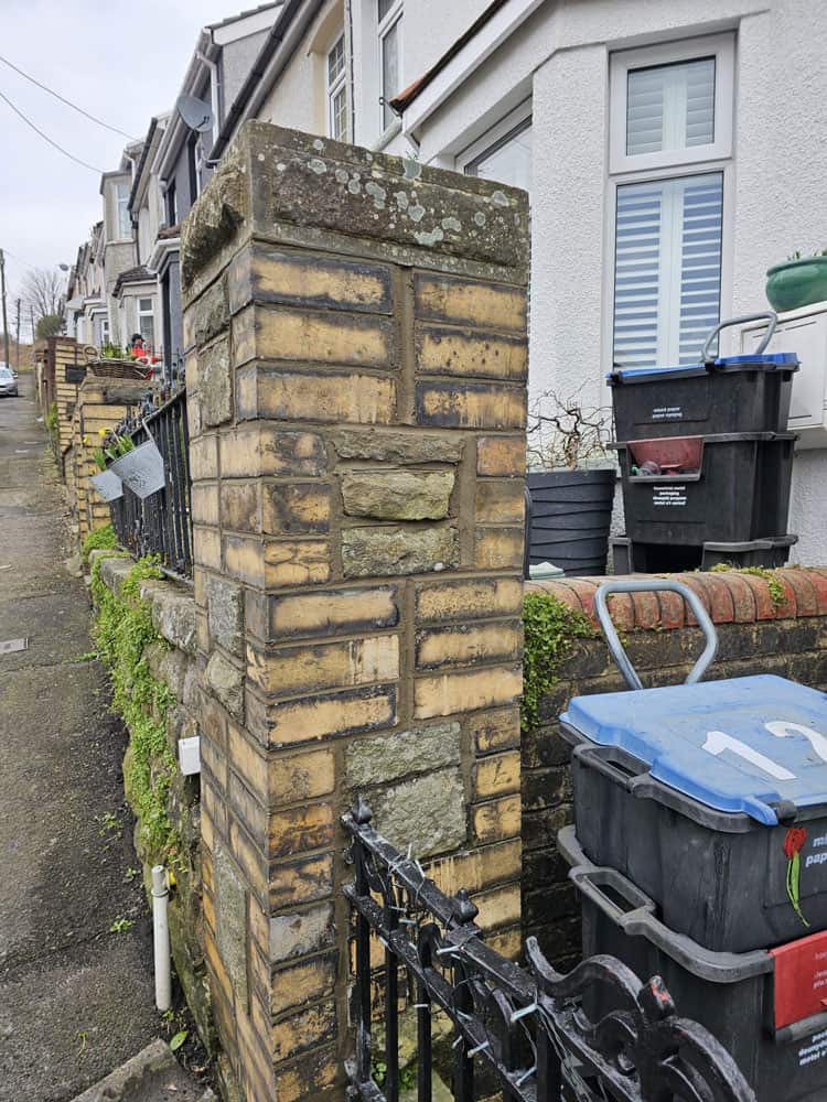 A pillar taken down today and rebuilt in Sixbells for a returning ...